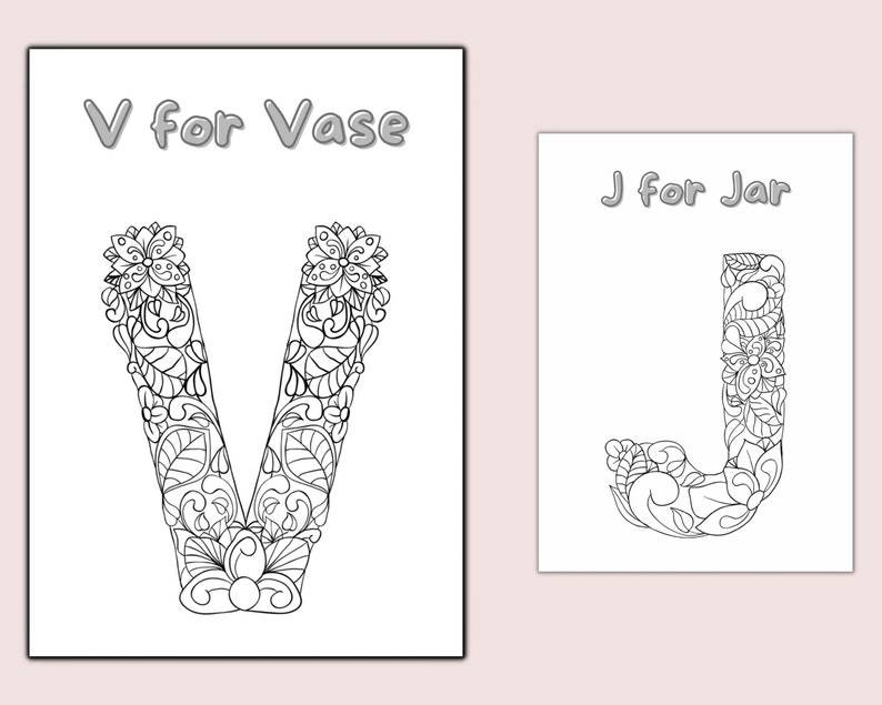 Alphabet Flowers Printable Coloring Worksheets Preschool - Etsy