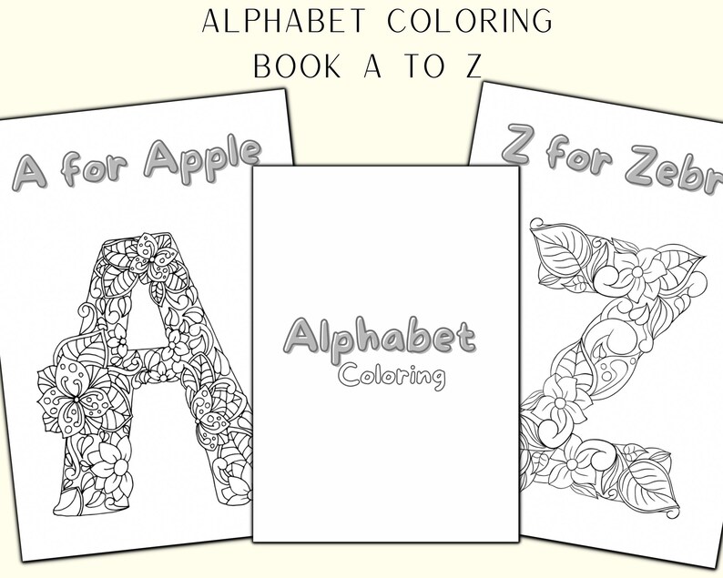 Alphabet Flowers Printable Coloring Worksheets Preschool - Etsy