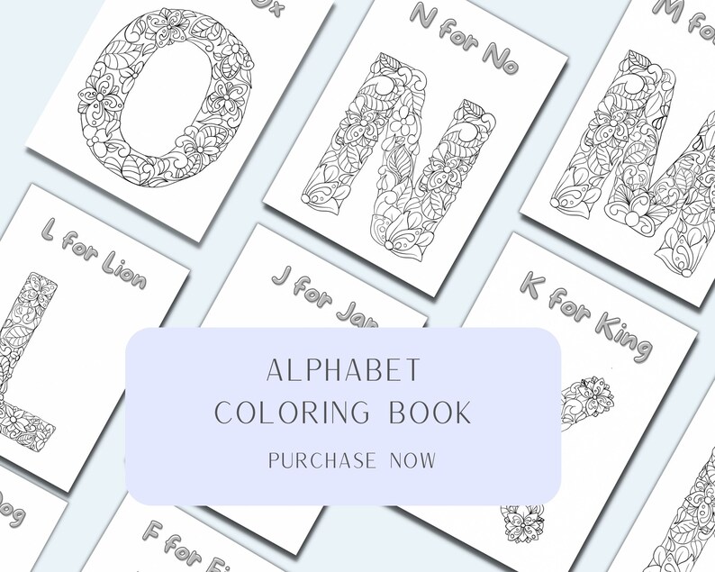 Alphabet Flowers Printable Coloring Worksheets Preschool - Etsy