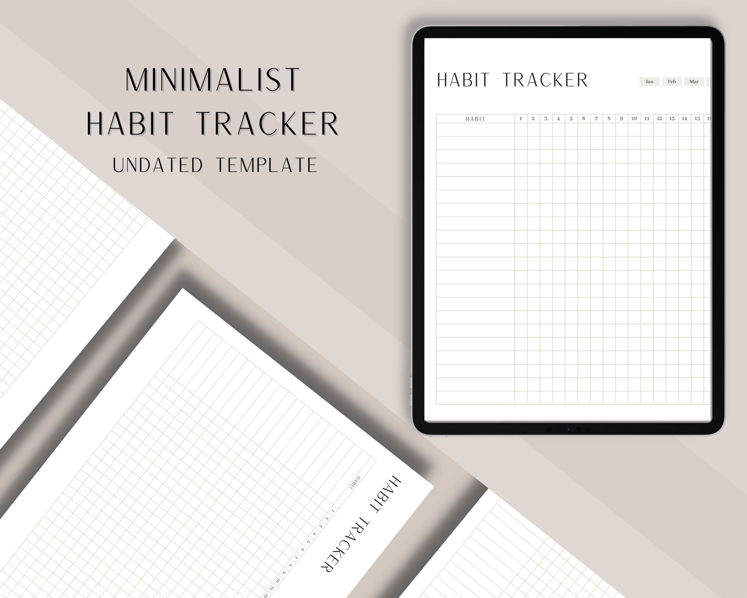 Habit Tracker | Digital Planner | Daily Weekly Monthly Planner | Habit ...