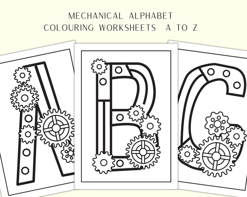 Alphabet Printable Colouring Worksheets Instant Download - Etsy