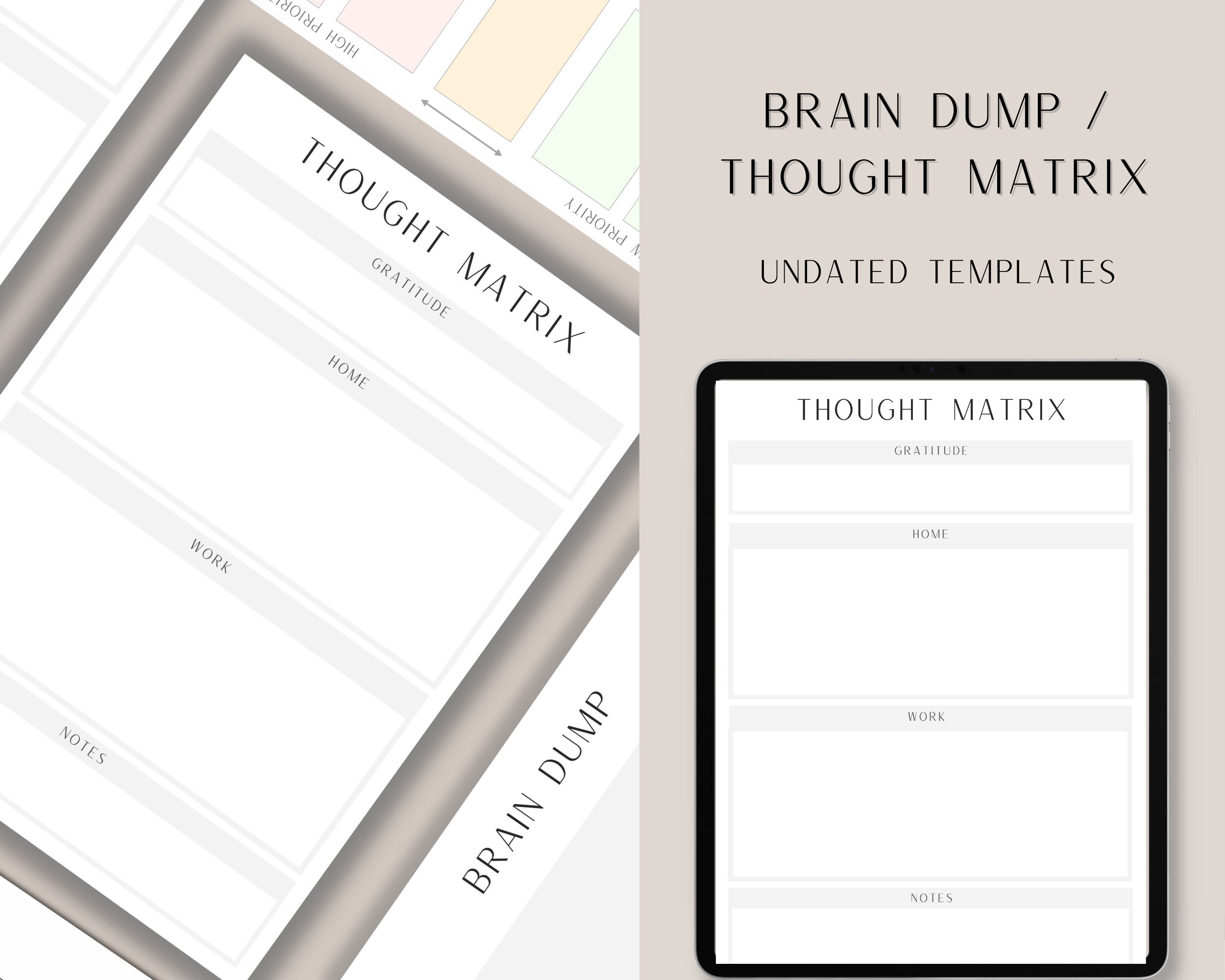 Digital Brain Dump Printable Planner to Do List Mind - Etsy