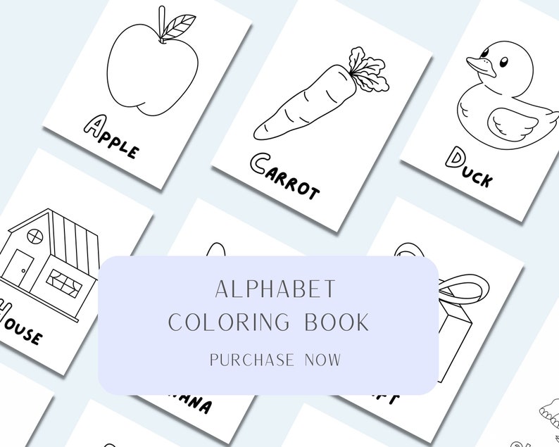 Alfabeto / Hojas de trabajo para colorear imprimibles / - Etsy México