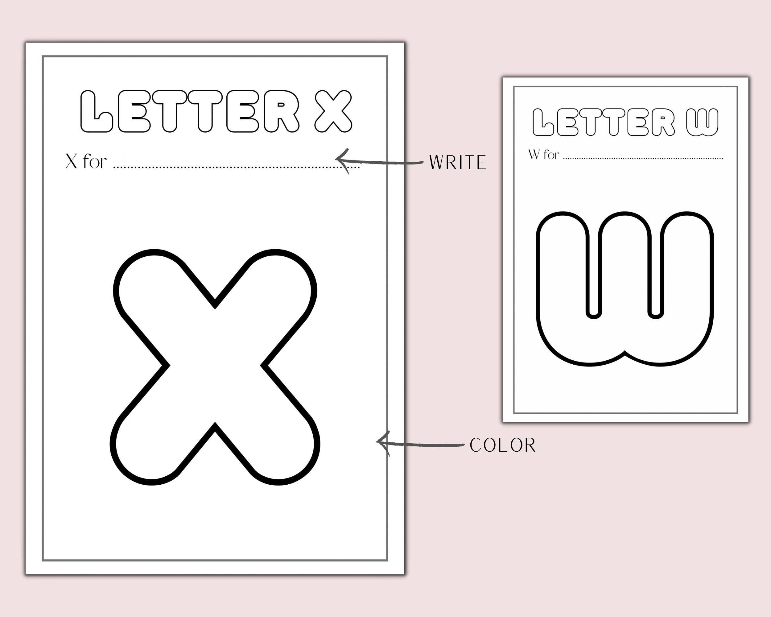 Alphabet Printable Colouring Worksheets Preschool - Etsy