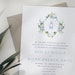 Blue Hydrangea Watercolor Wedding Crest Editable Invitation Suite ...