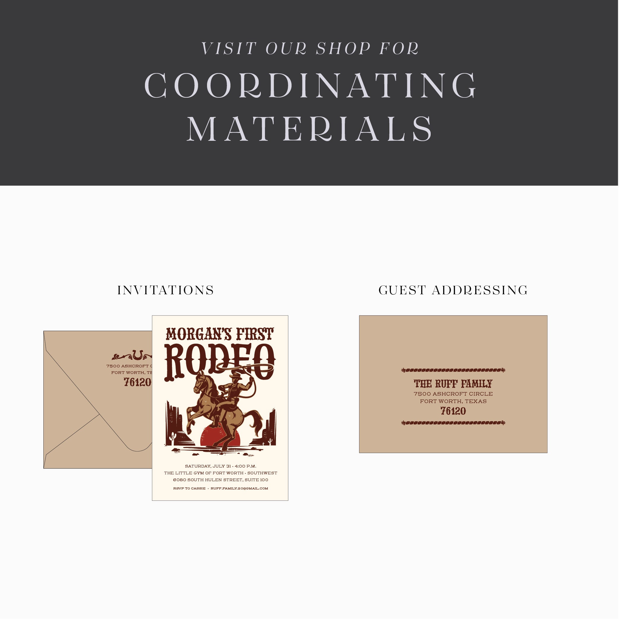 Western Birthday Thank You Notes, Cowboy Stationery, First Rodeo Note ...