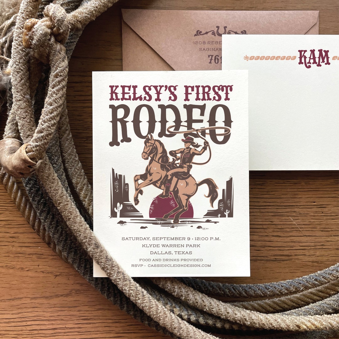 Western Birthday Invitation, Cowgirl Birthday Invitation, First Rodeo ...