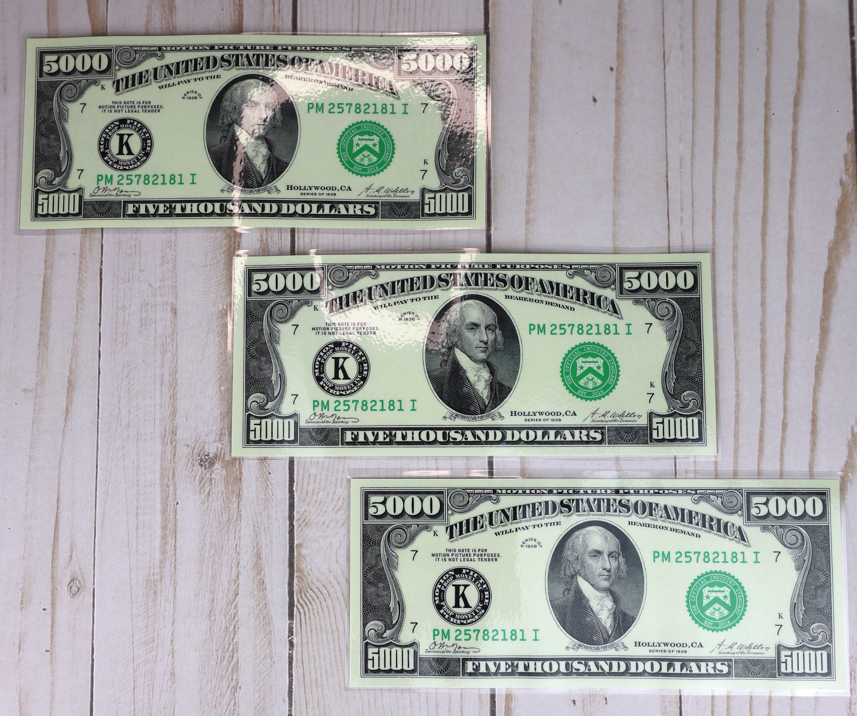 5ct 5,000 US Dollar Placeholder for Cash Stuffing, Cash Budget System ...