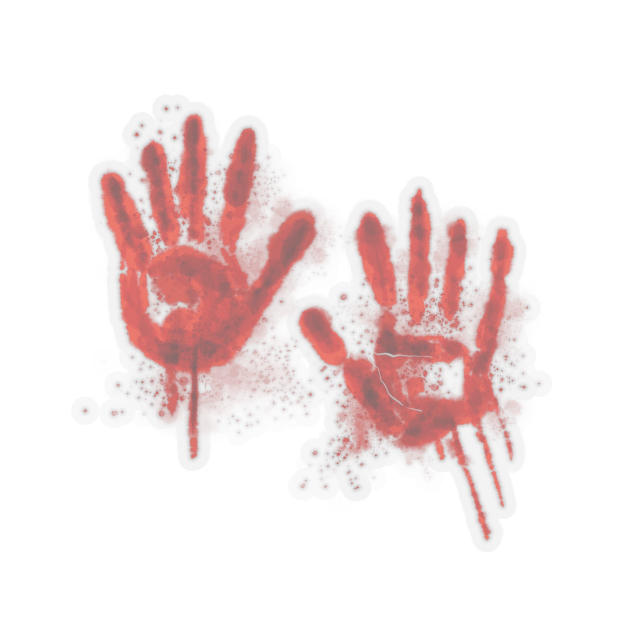 Bloody Handprint Sticker - Etsy