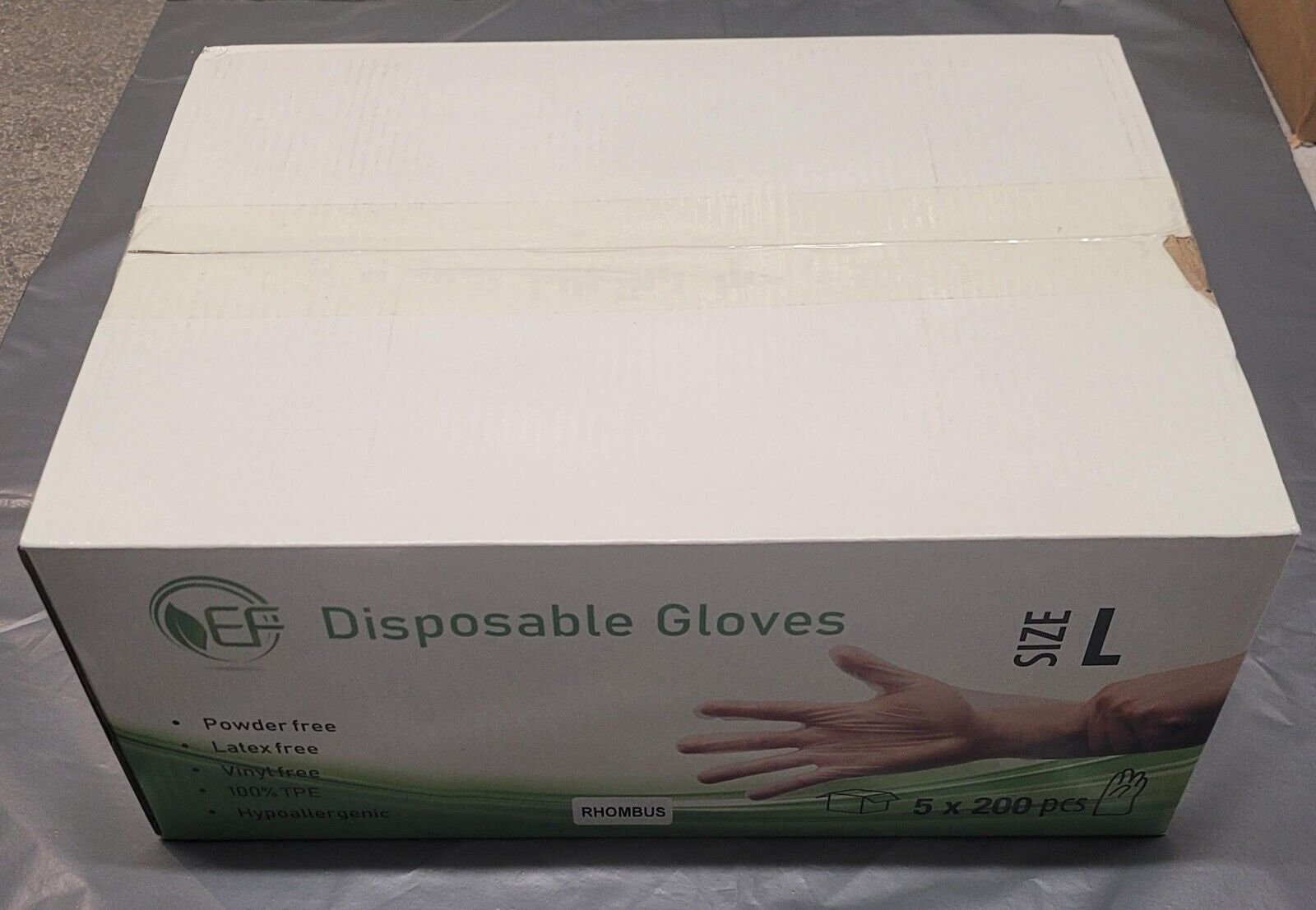 1000 TPE LARGE Disposable Gloves 5 Boxes of 200 Gloves Latex Vinyl ...