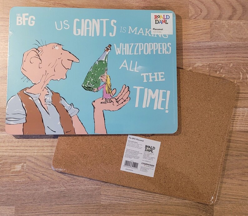 6 Pack Roald Dahl BFG Big Friendly Giant Cork Backed Children - Etsy