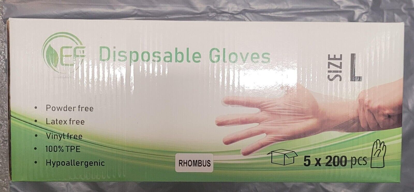 1000 TPE LARGE Disposable Gloves 5 Boxes of 200 Gloves Latex Vinyl ...