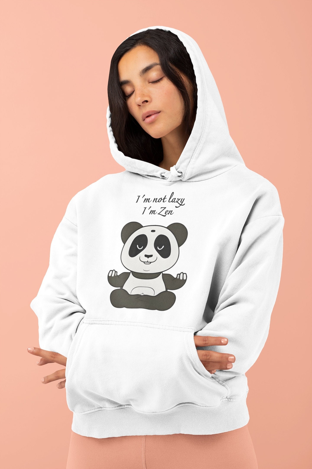 Zen Panda Hoodie, Unisex Relax Chill Sweater, Motivation Yoga Mantra ...