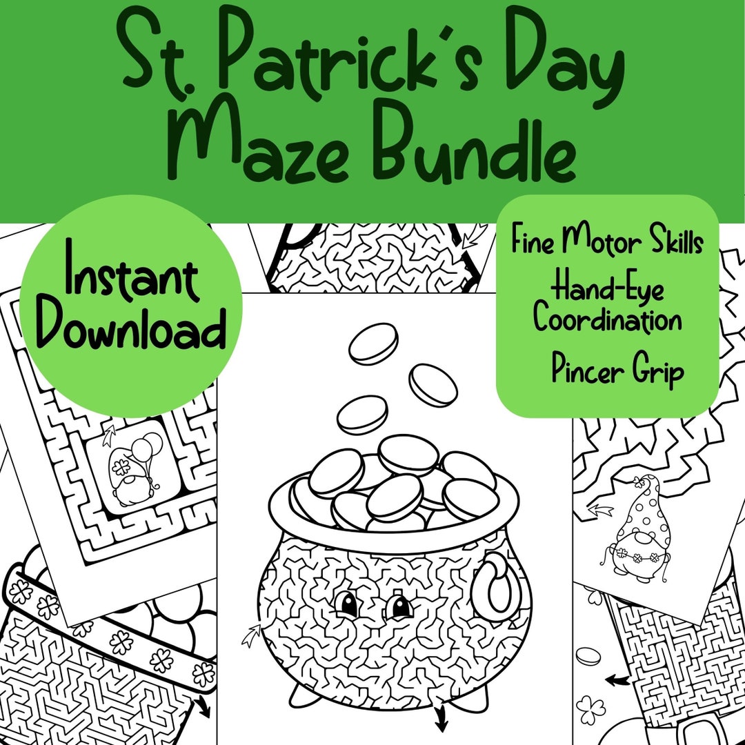 Maze Bundle for St Patricks Day Printable Mazes Mazes for Kids St ...