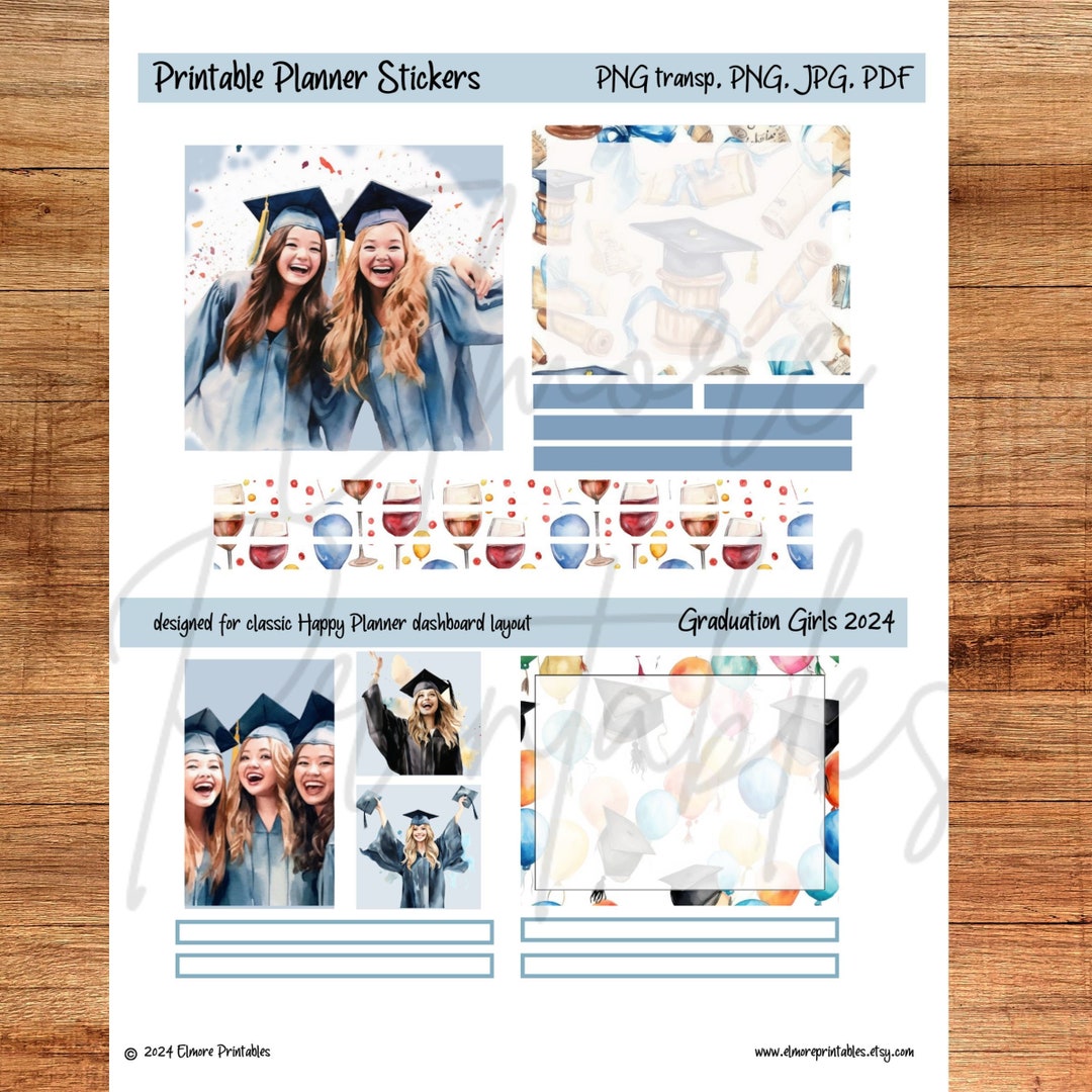 Graduation Planner Stickers Dashboard Layout Classic HP Weekly Kit ...