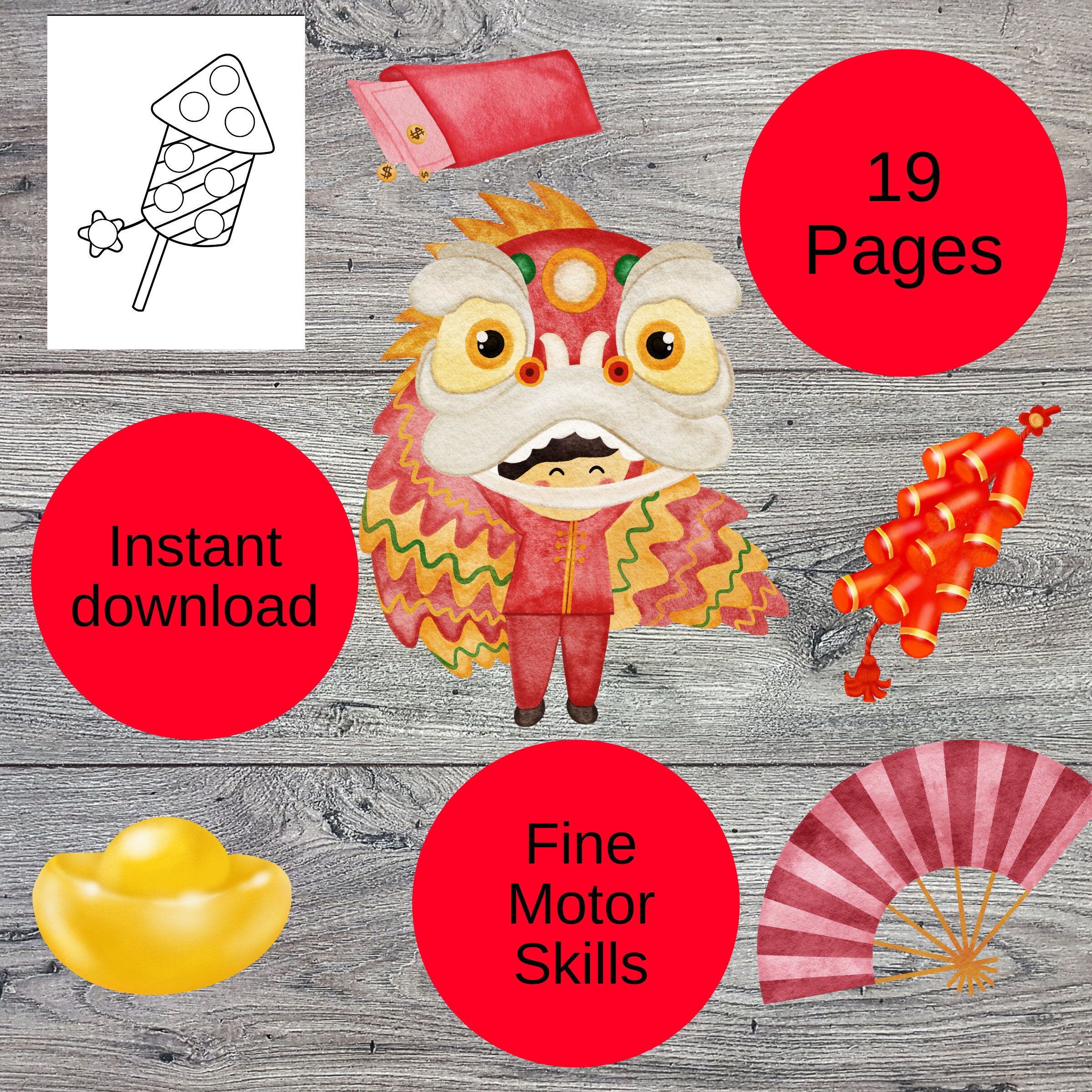 Dragon Dots: Year of the Dragon Dot Marker Coloring Pages Lunar New ...