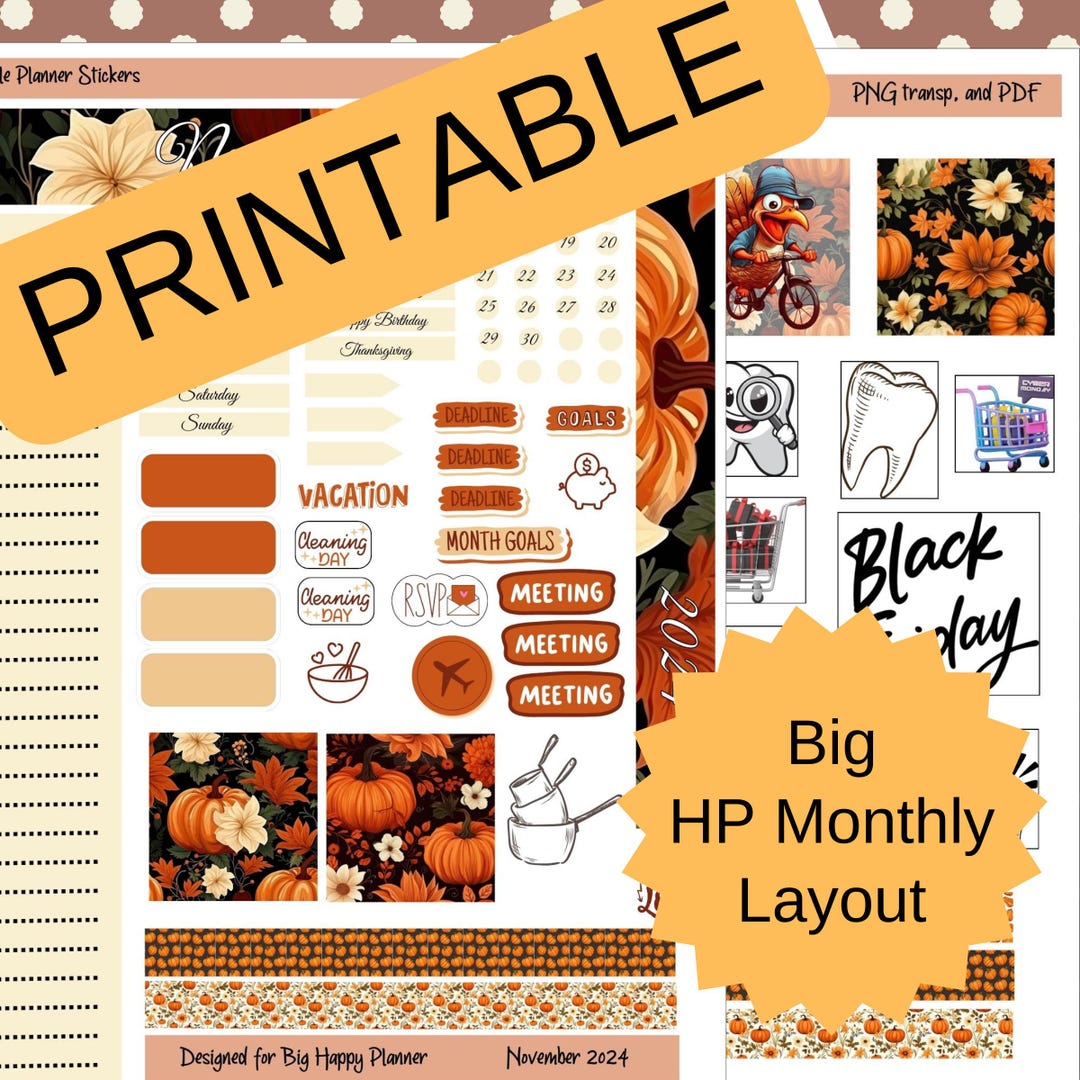 Monthly Planner Stickers, Happy Planner Stickers, Big Happy Planner ...