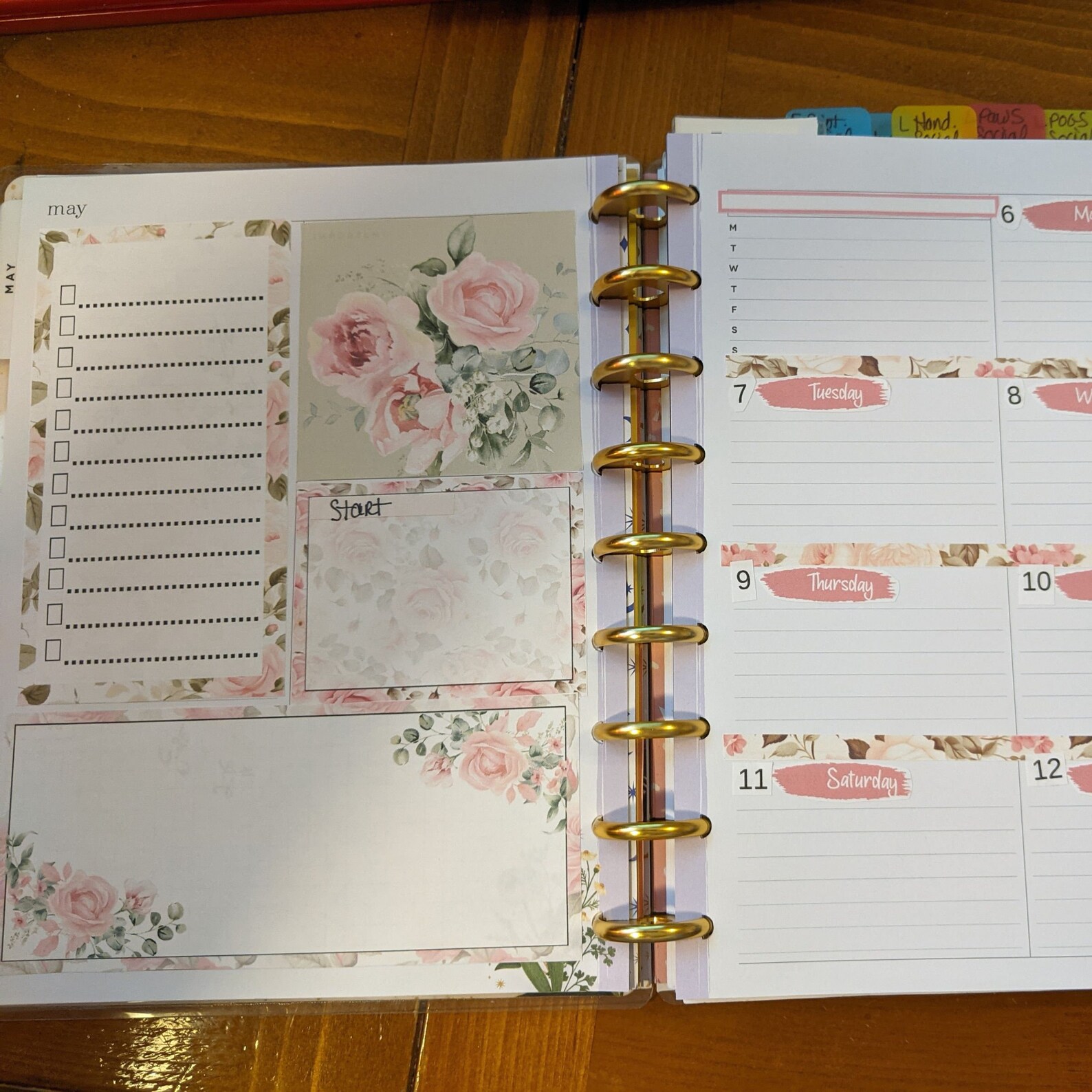 Roses Stickers Dashboard Layout Classic HP Weekly Layout Pink Roses ...