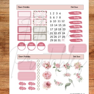 Roses Stickers Dashboard Layout Classic HP Weekly Layout Pink Roses ...