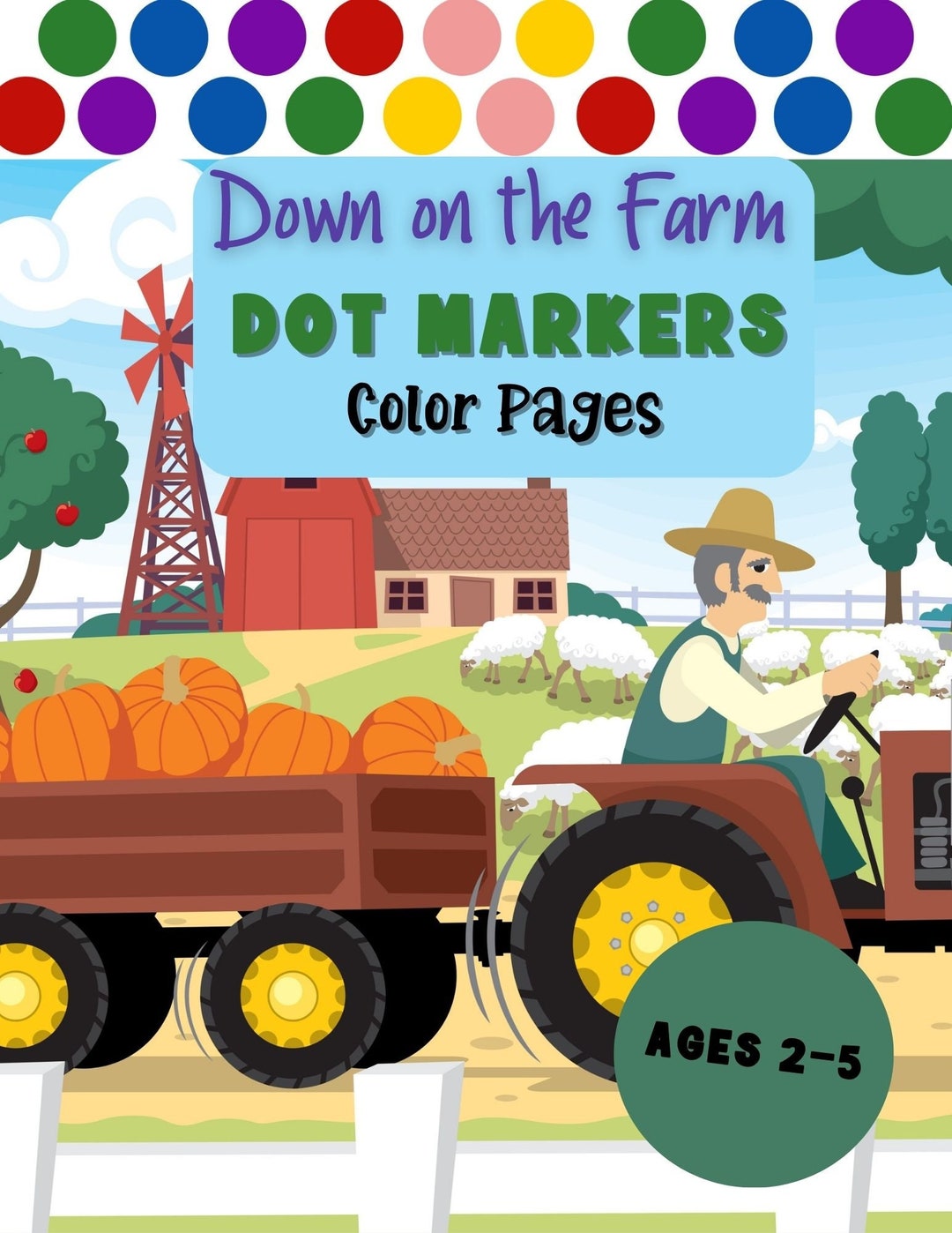 Dot Marker Coloring Book Down on the Farm Dot Marker Pages - Etsy
