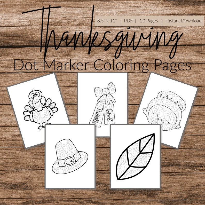 Thanksgiving Dot Marker Coloring Page Thanksgiving PDF - Etsy