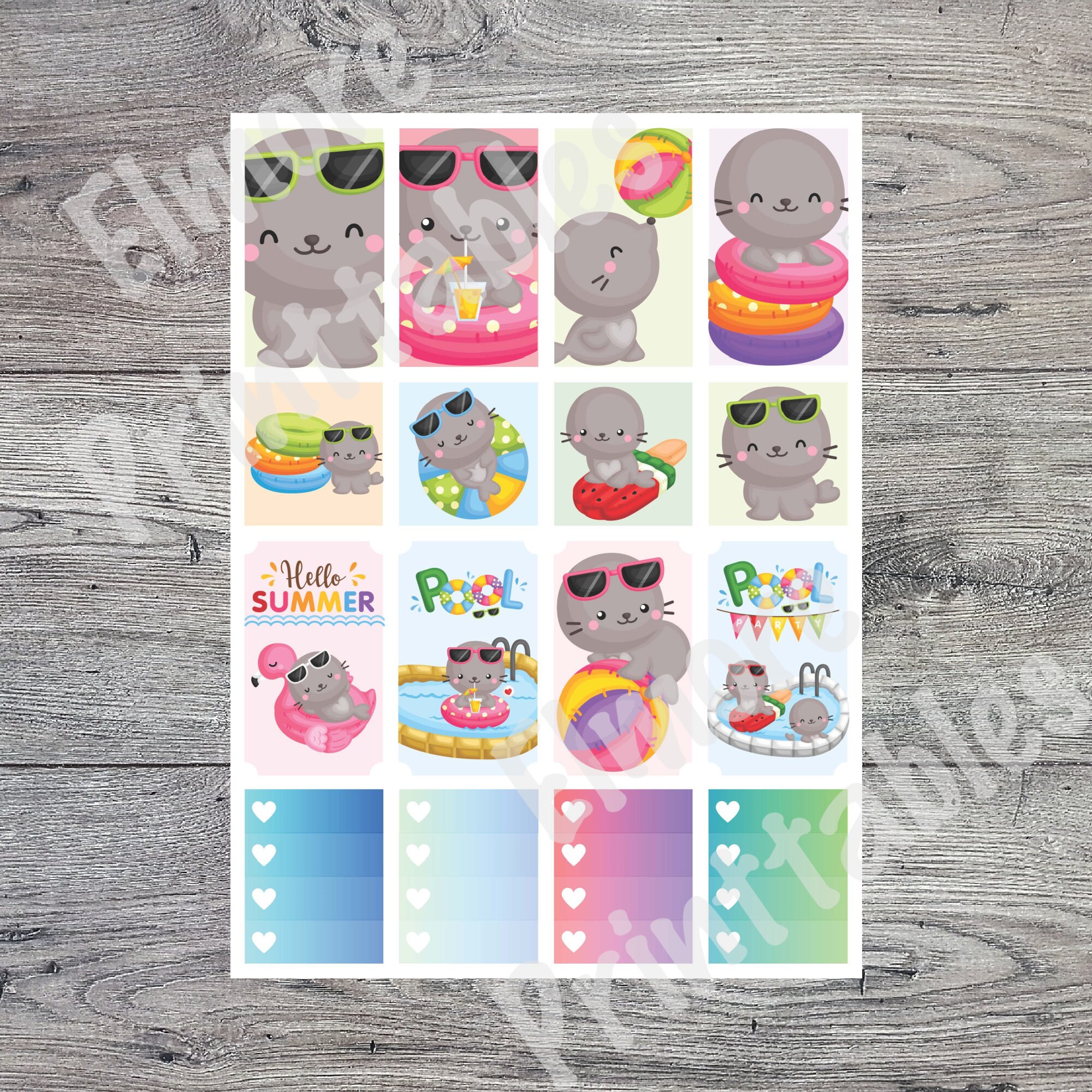 Seals Stickers Vertical Layout Classic HP Weekly Kit Summer Seals ...