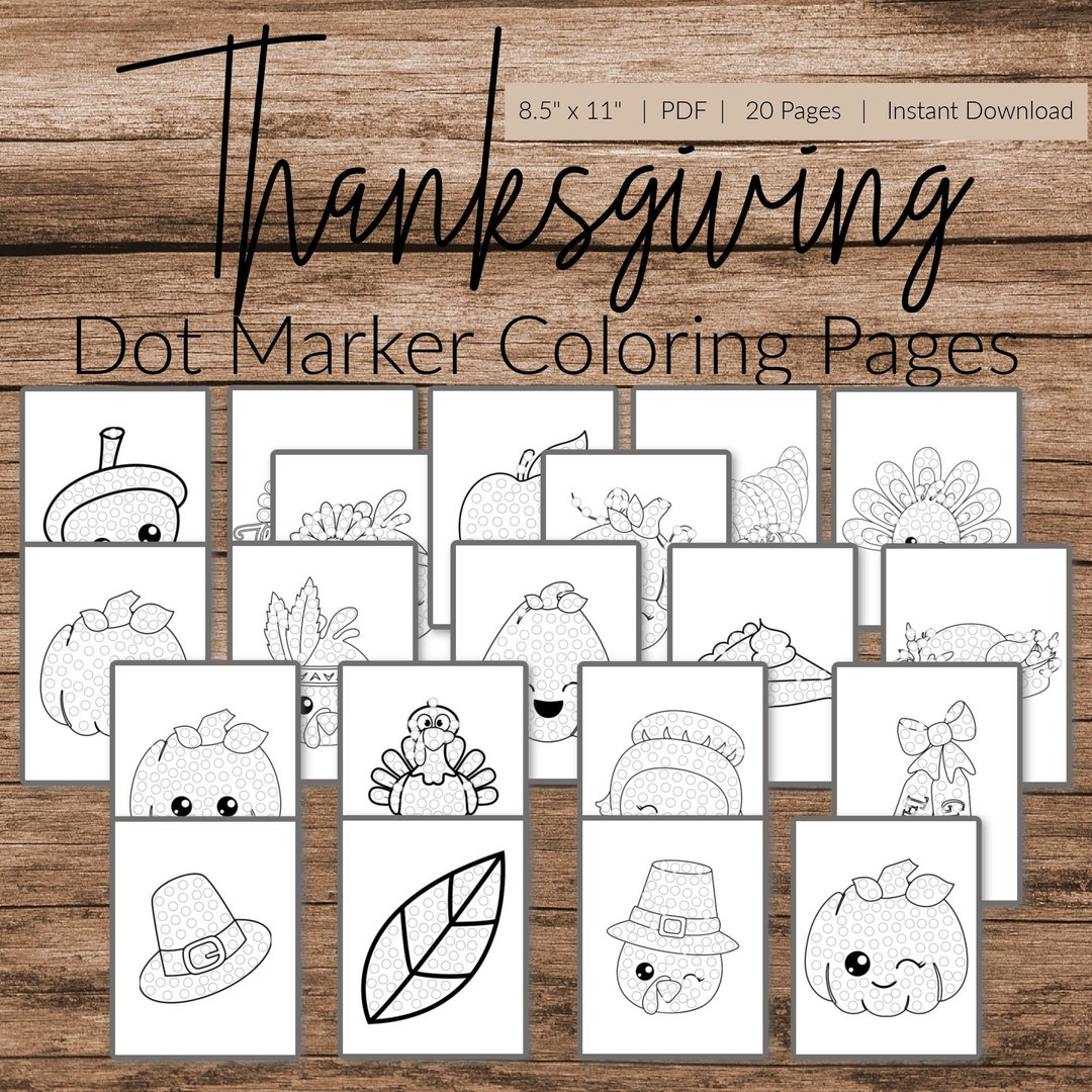 Thanksgiving Dot Marker Coloring Page Thanksgiving PDF - Etsy