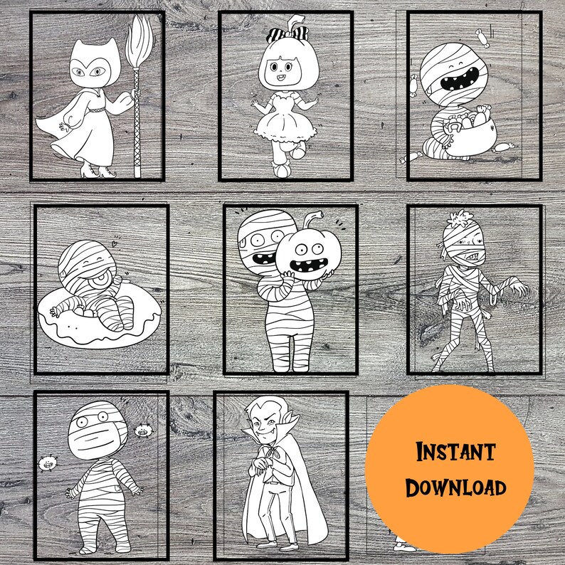 Fun and Spooky Halloween Coloring Pages for Kids Instant Download Fun ...