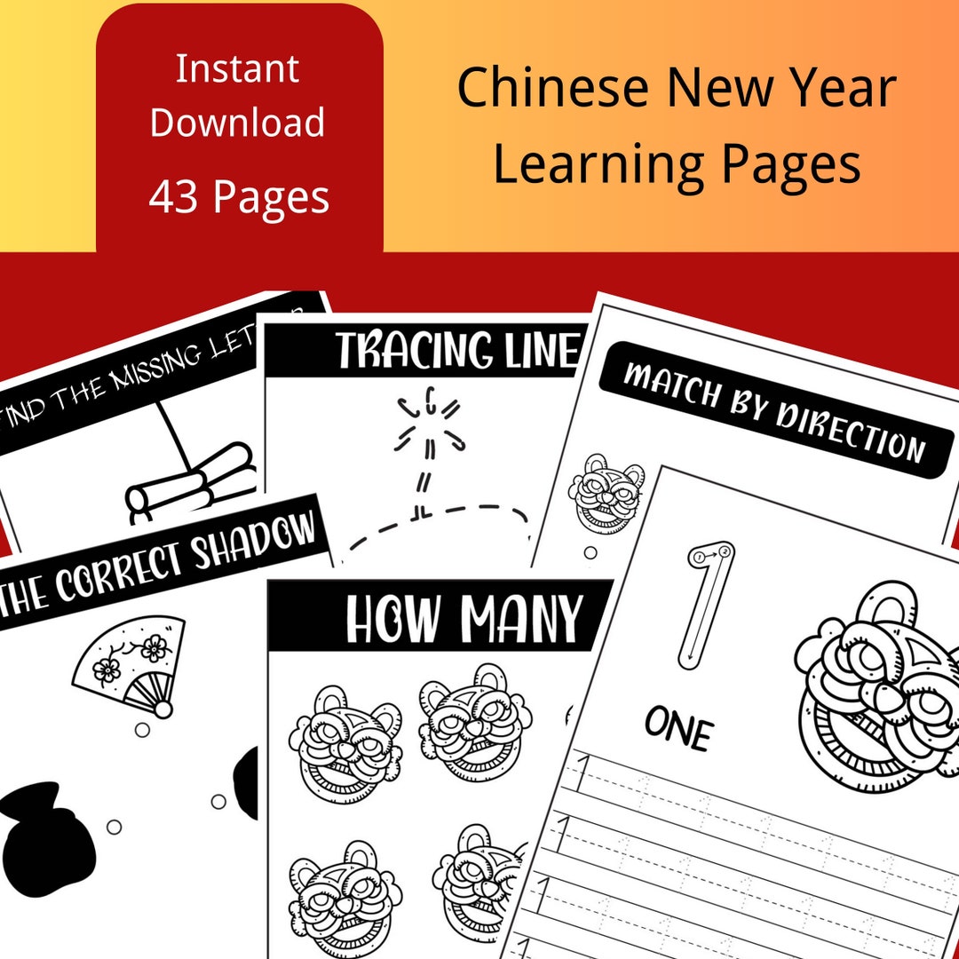 Chinese New Year Learning Pages Activity Pages for Preschool Through ...
