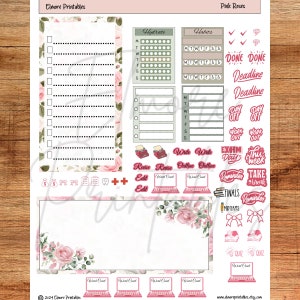 Roses Stickers Dashboard Layout Classic HP Weekly Layout Pink Roses ...