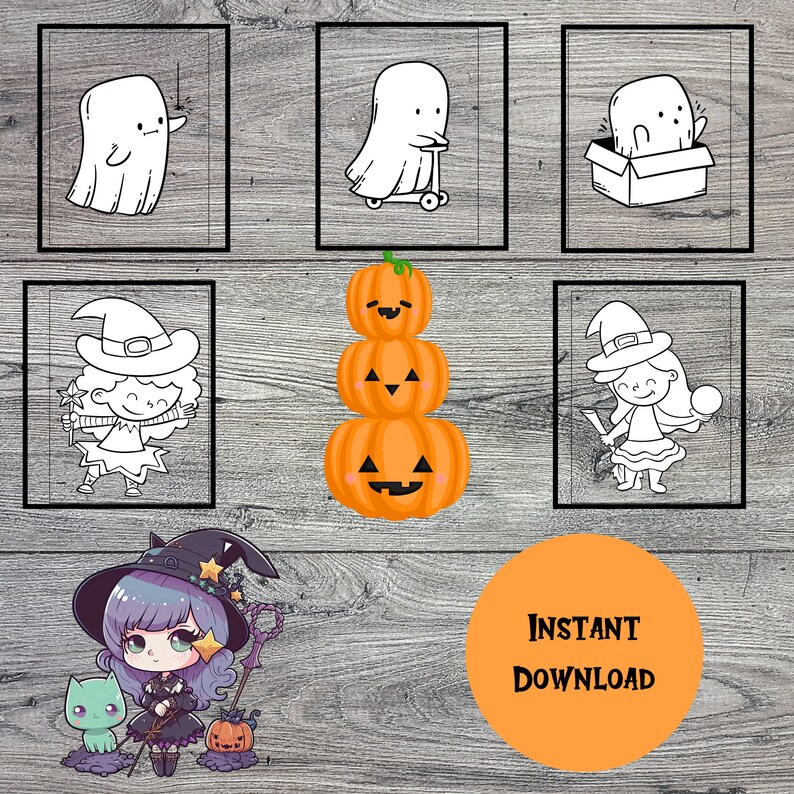 Fun and Spooky Halloween Coloring Pages for Kids Instant Download Fun ...