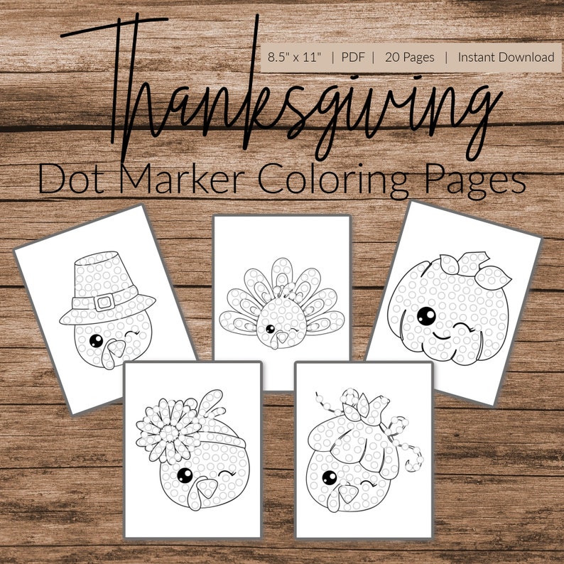 Thanksgiving Dot Marker Coloring Page Thanksgiving PDF - Etsy