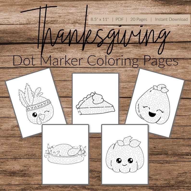 Thanksgiving Dot Marker Coloring Page Thanksgiving PDF - Etsy