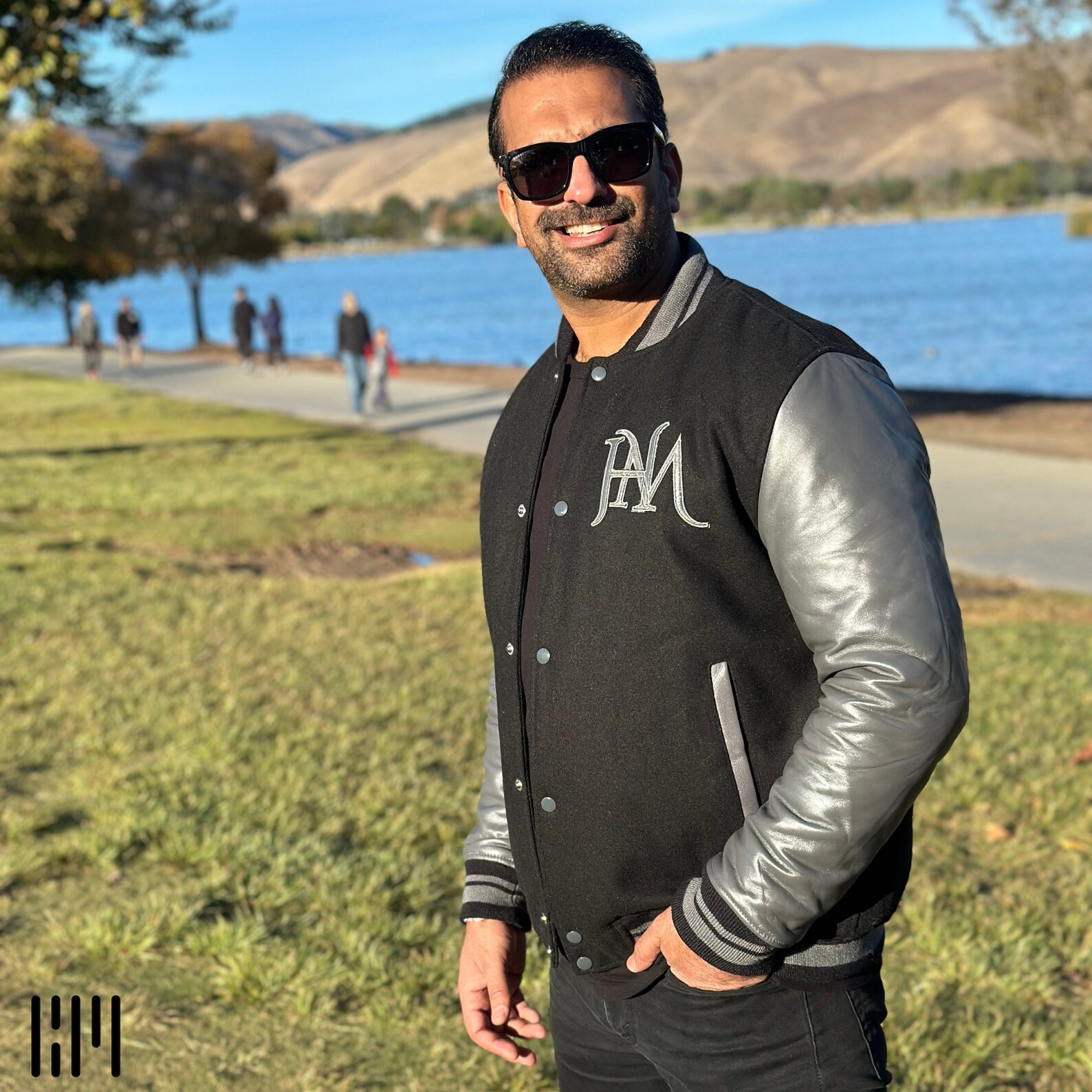 Men's Varsity Logo Embroidery Bomber Grey Jacket - Etsy