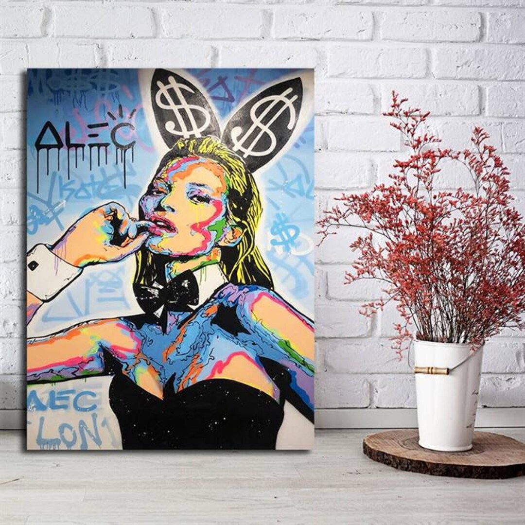 Alec Monopoly Dollar Bunny Canvas - Etsy