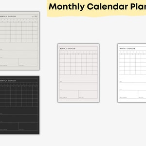 Monthly Calendar Planner Printable and Digital - Etsy