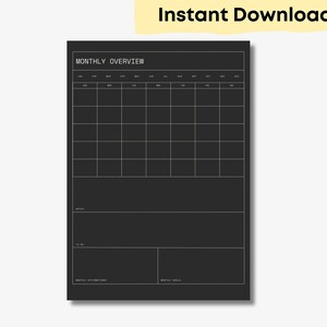 Monthly Calendar Planner Printable and Digital - Etsy