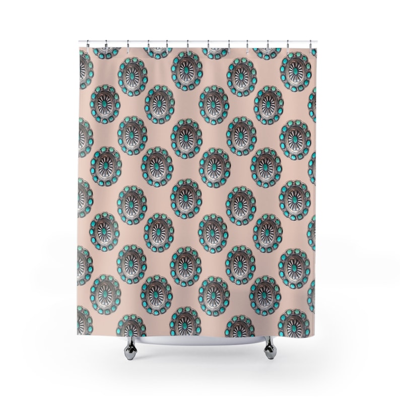 Turquoise Concho, Ranch, Western Shower Curtain - Etsy