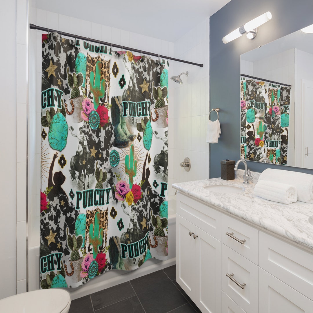 Punchy Cowgirl Bathroom Western Lifestyle Cactus Aztec - Etsy