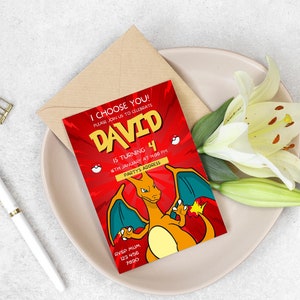 Charizard Pokemon Card Birthday Boy Pokemone Birthday - Etsy