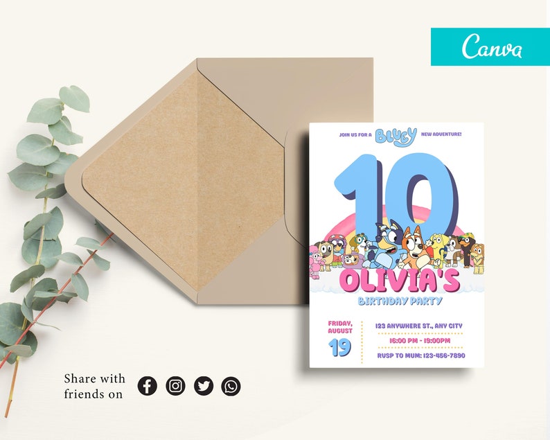 BLUEY BIRTHDAY, Template Canva, Bluey INVITATION, Cool Birthday Card ... BLUEY BIRTHDAY, Template Canva, Bluey INVITATION, Cool Birthday Card ...