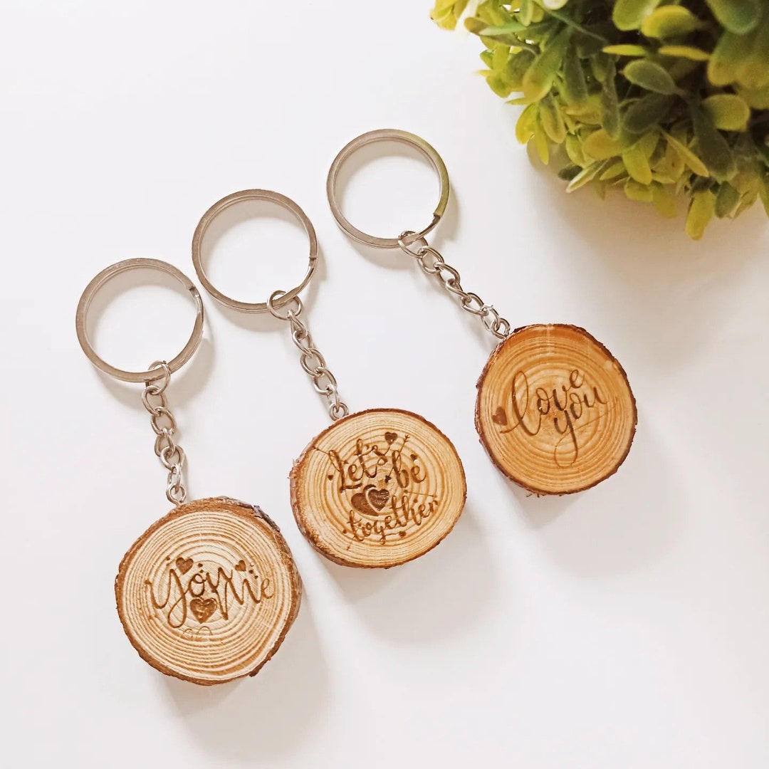 Personalised Wooden Custom Keyring Gift Custom Wooden Keyring Engraved ...