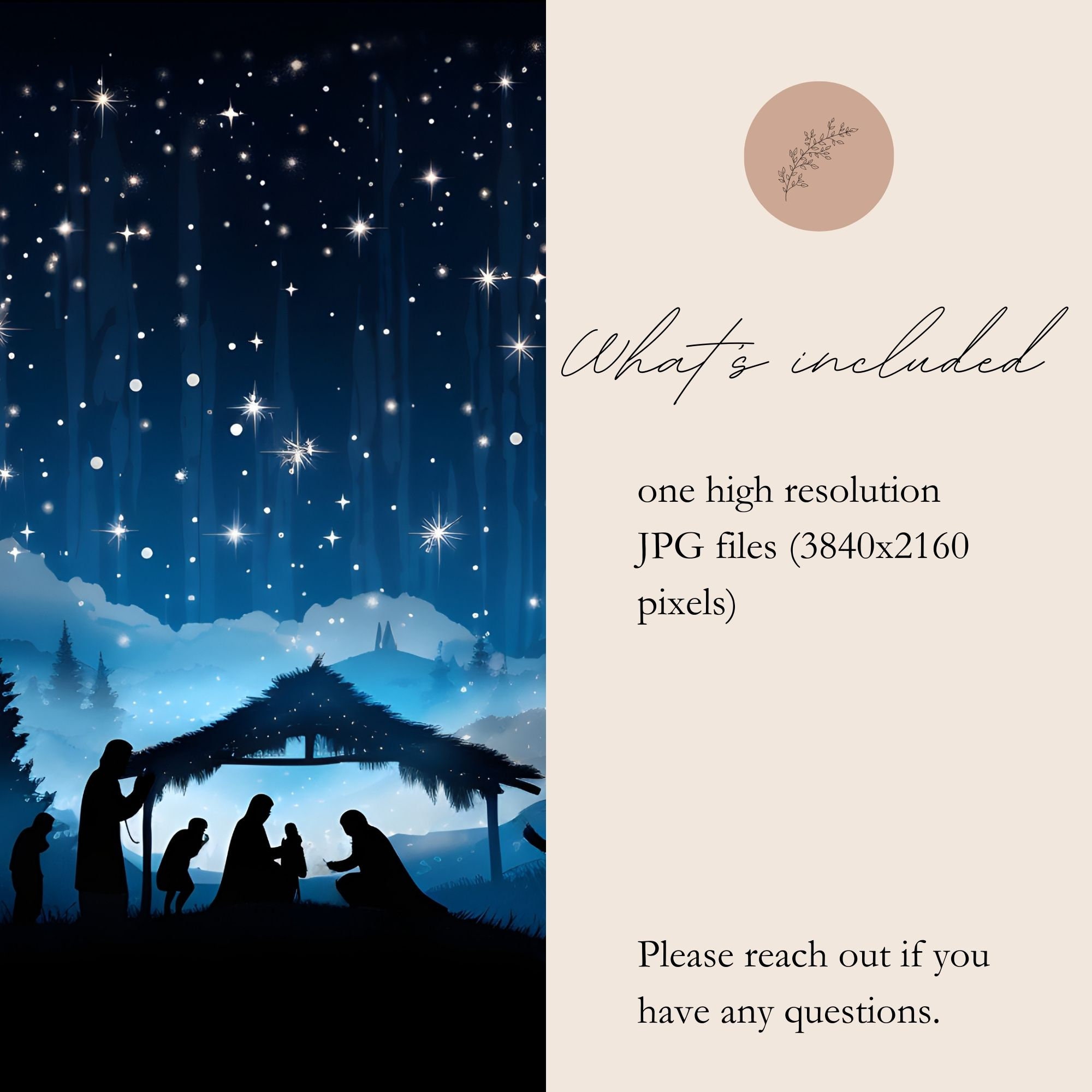 Christmas Holiday Frame TV Art, Nativity Scene, Birth of Jesus, Instant ...