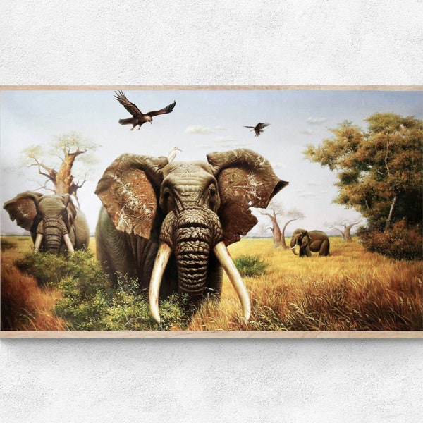 Elephant Digital Wallpaper - Etsy