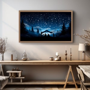 Christmas Holiday Frame TV Art, Nativity Scene, Birth of Jesus, Instant ...