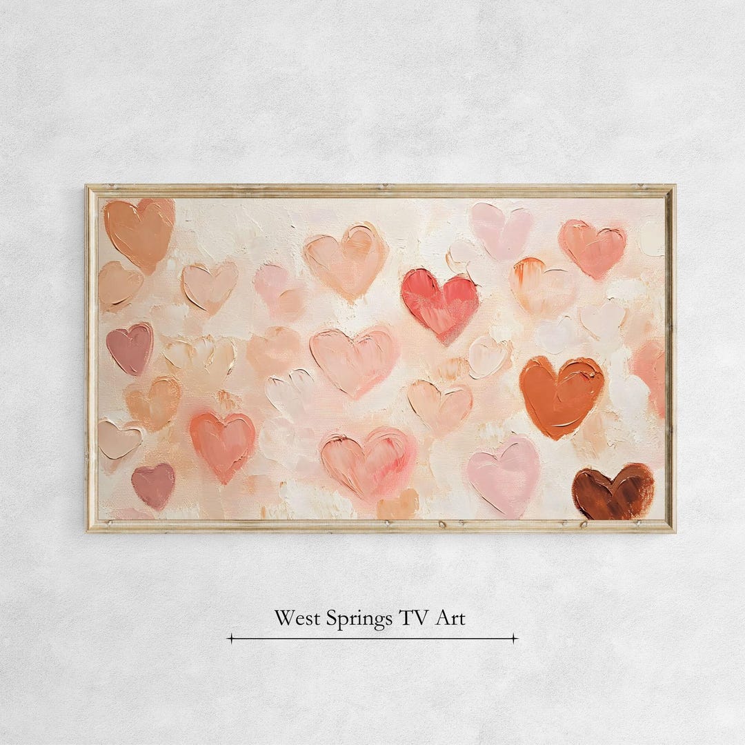 Frame TV Art, Valentines Heart Painting, Modern Tv Art, Instant ...