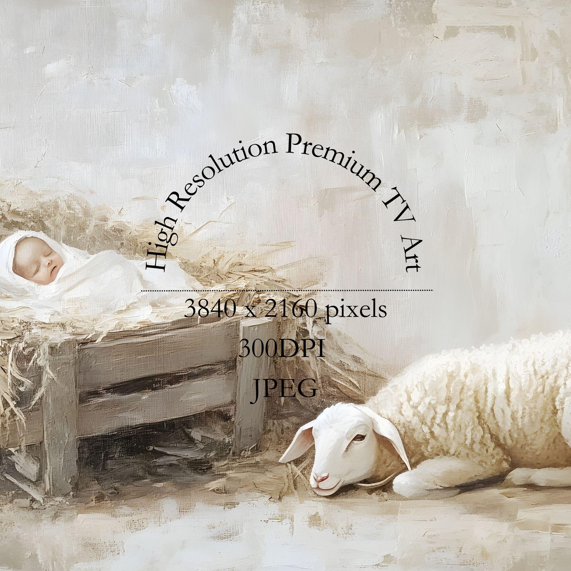 Christmas Holiday Frame TV Art, Nativity Scene, Birth of Jesus, Instant ...