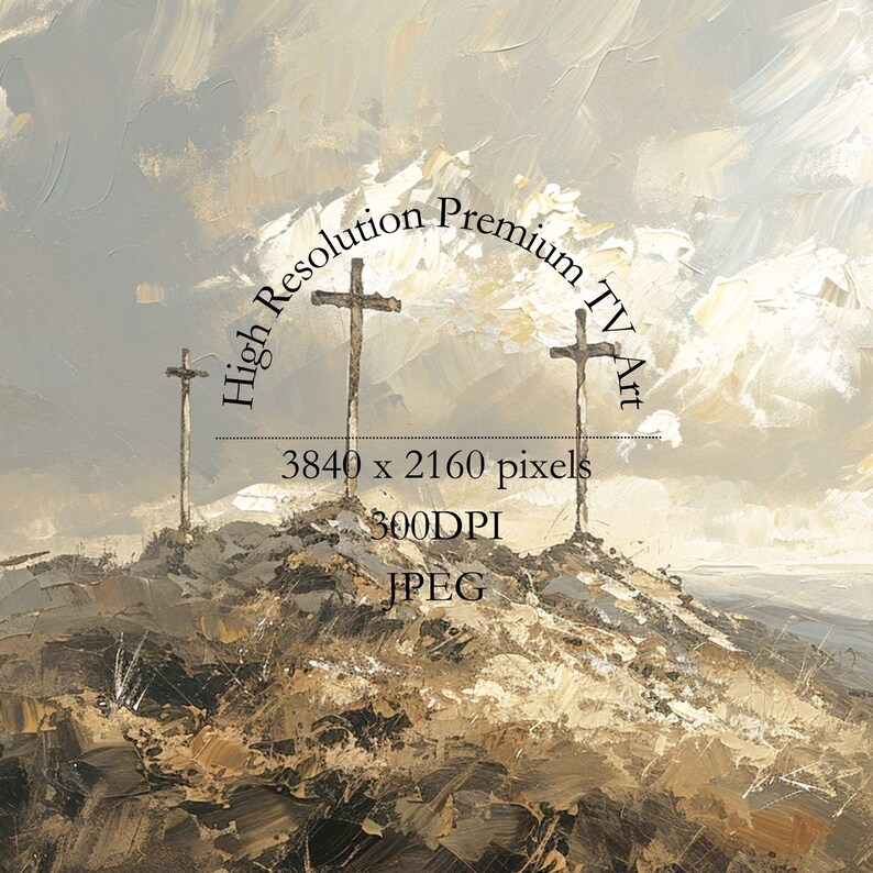 Samsung Frame TV Art Easter, Christian Cross, He is Risen, Religious Tv ...