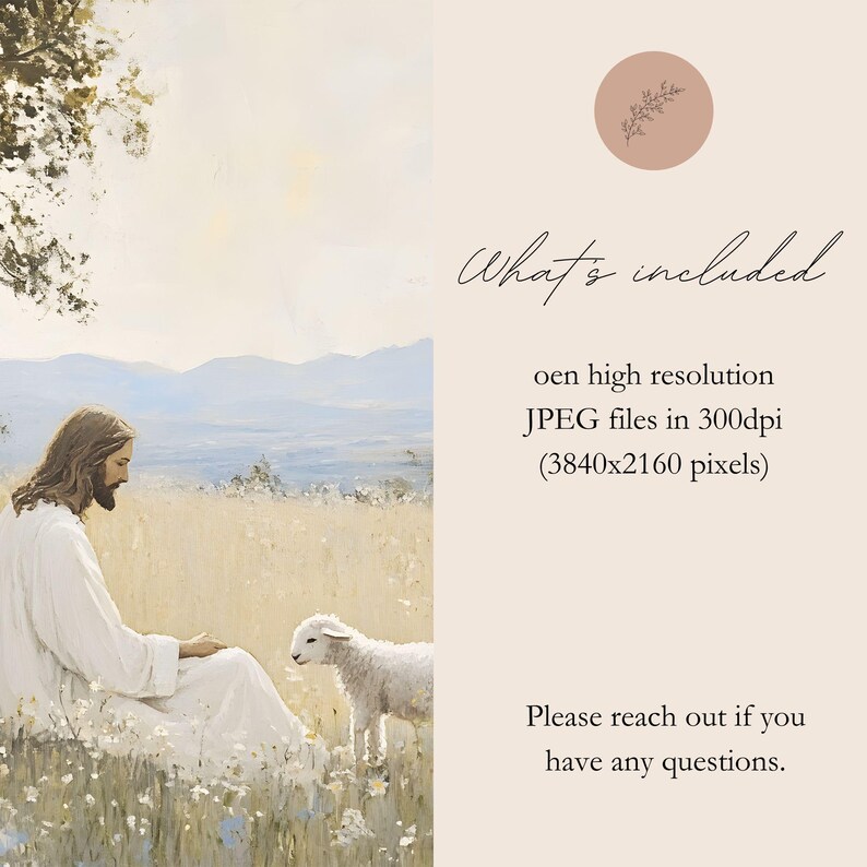 Frame TV Art, Jesus and Lamb, the Lost Sheep, Jesus Leave the 99, the ...