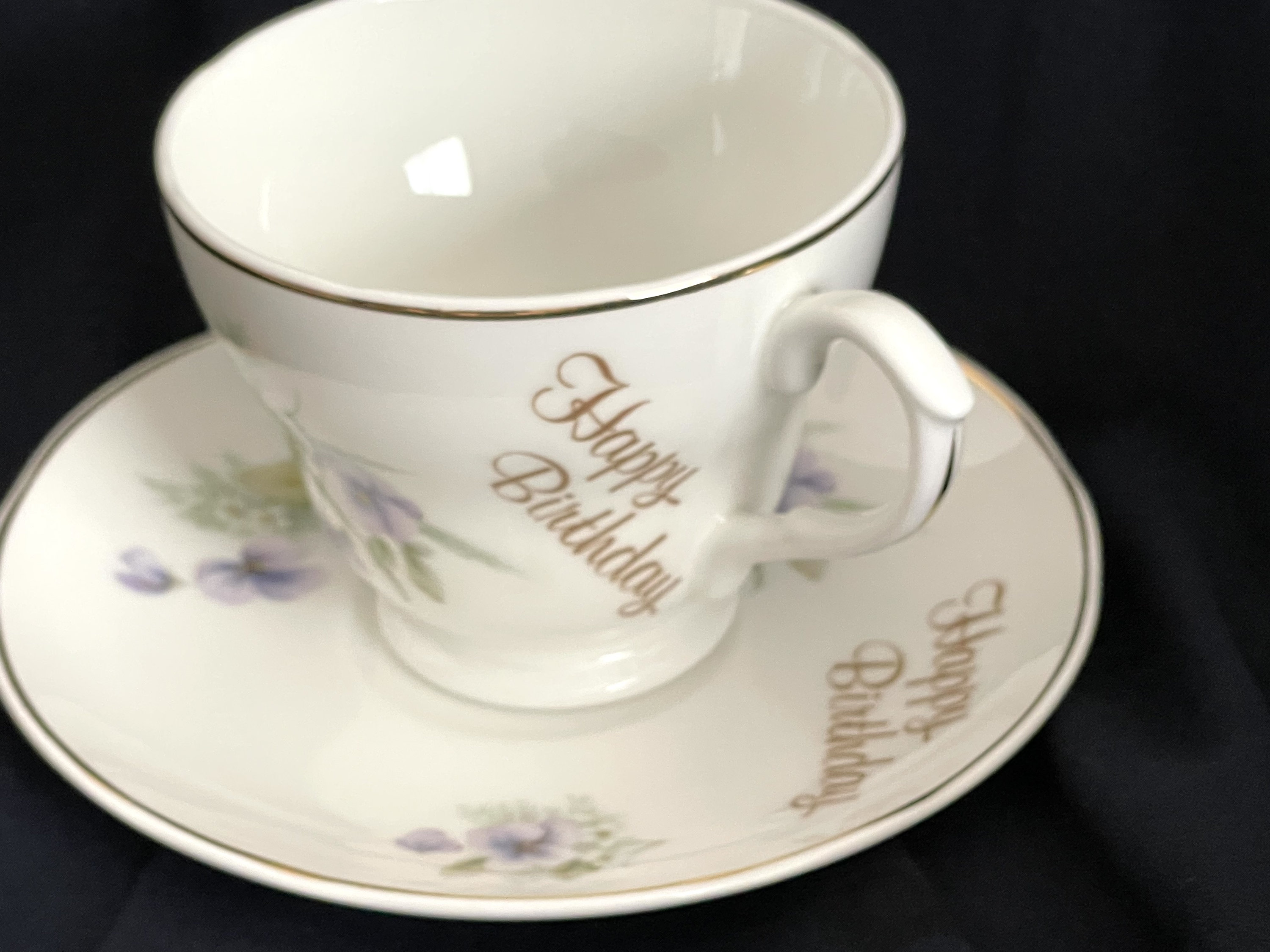 Tudorcraft Engraved Happy Birthday Tea Cup and Saucer an - Etsy UK